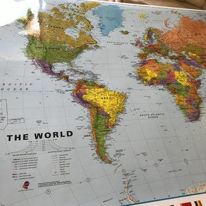 Craenen | Art | Large Laminated World Map 39 Tall X 53 Wide Geography ...